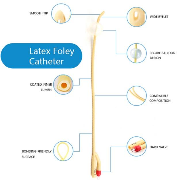 8F 10F 12F 14F 2 Way Silicone Foley Catheter For Hospital Homecare
